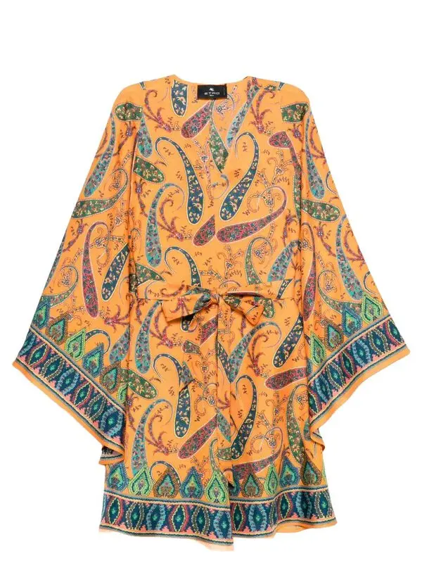 Etro Paisley Silk Dress - Orange