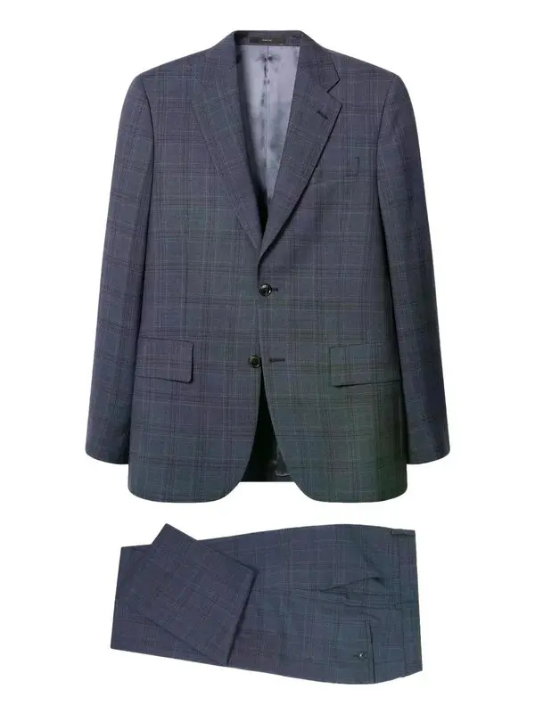 Paul Smith The Brierley Check Wool Suit - Blue