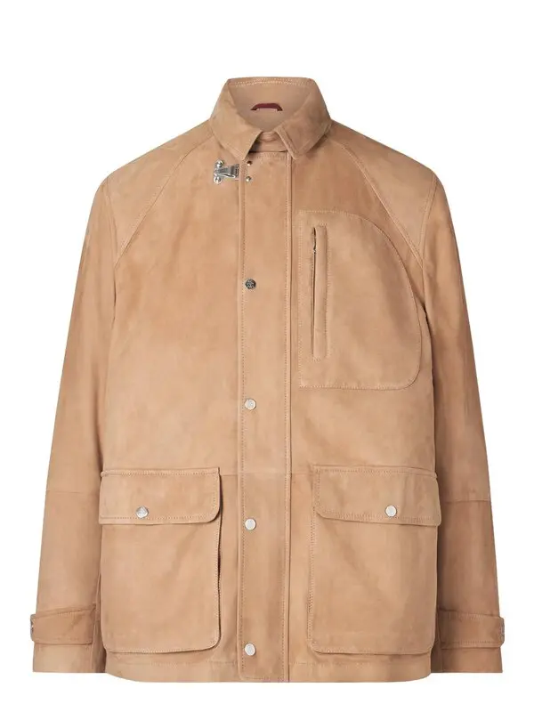 Brunello Cucinelli Suede Shirt Jacket - Neutrals