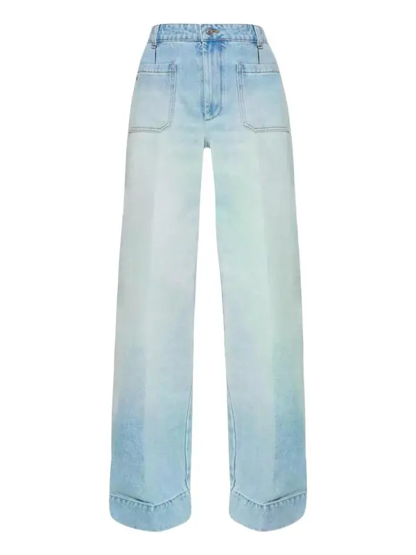 Victoria Beckham Patch-pocket Straight-leg Jeans - Blue