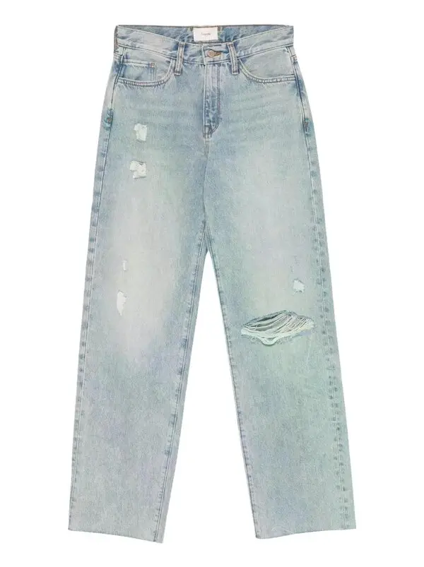 TRIARCHY Distressed Frayed Jeans - Blue