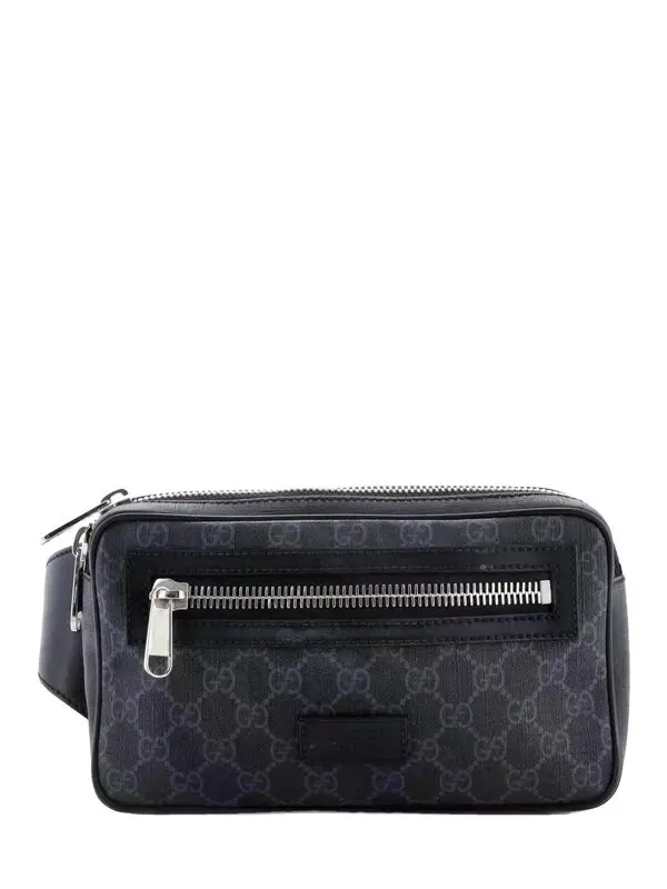 Gucci Soft Zip Gg Coated Canvas Small Belt Bag - Black