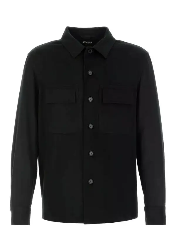 Zegna Alba Pocket Overshirt - Black