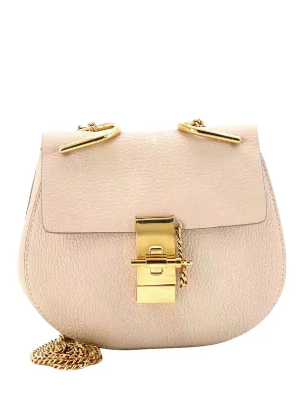 Chloé Drew Leather Mini Crossbody Bag - Neutrals