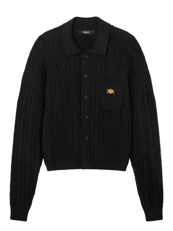 Versace Wool Cardigan - Black
