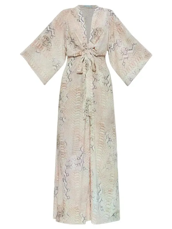 Melissa Odabash Wisdom Knot Animal-print Maxi Dress - Neutrals