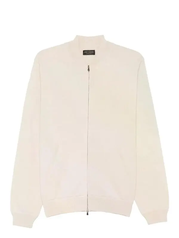 DELL'OGLIO Zip Cardigan - White