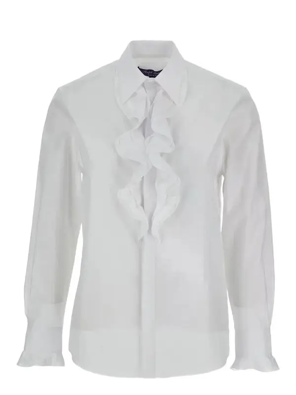 Ralph Lauren Fringe-detailed Long-sleeves Shirt - White