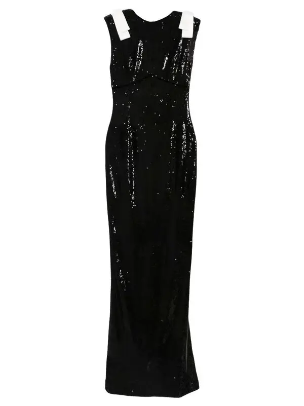 SILK LOVE & LACE Ofelia Sequin Maxi Dress - Black
