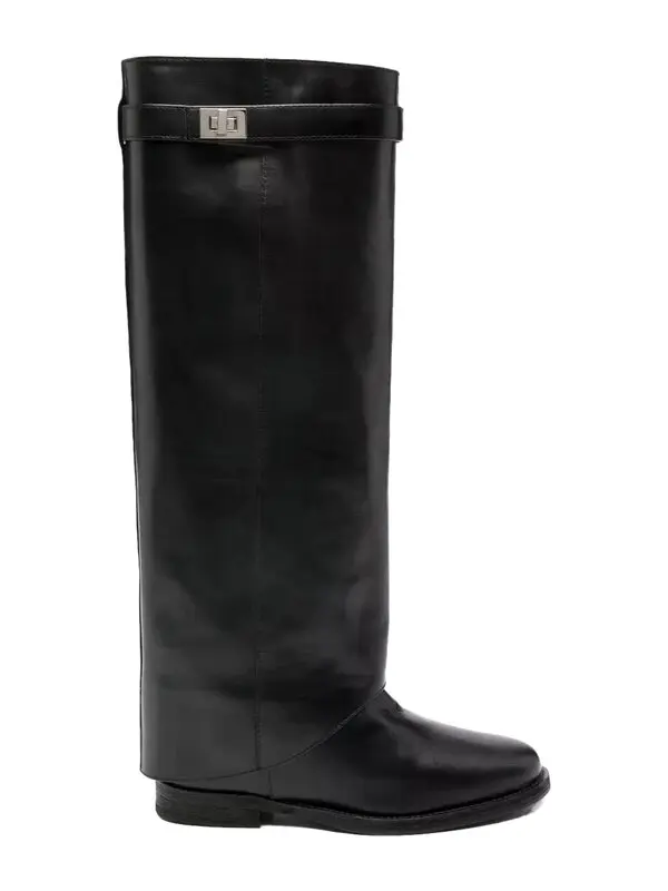 VIA ROMA 15 Buckle Strap Boots - Black