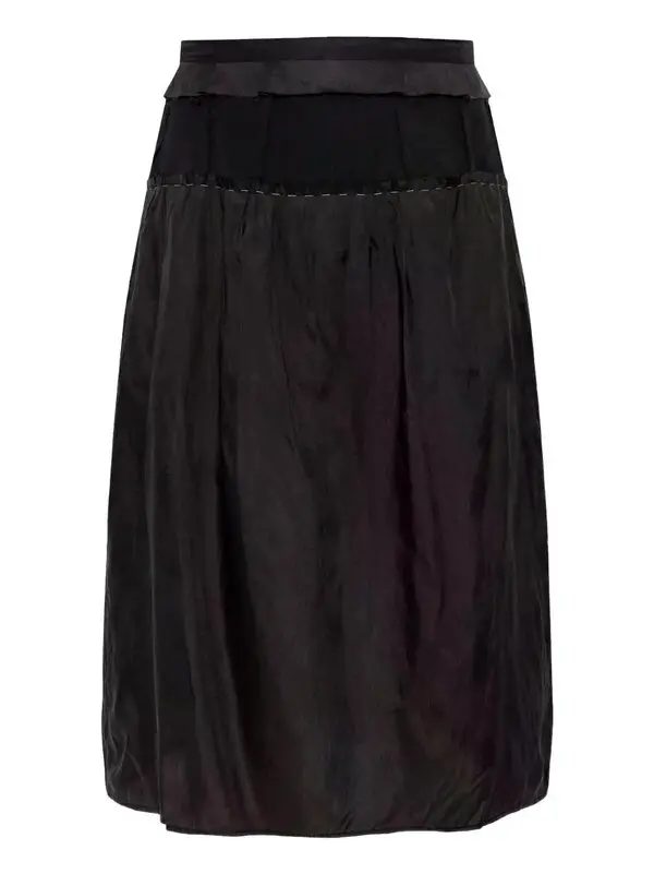 MAISON MARGIELA Midi Skirt With Ruffle Detailing - Black