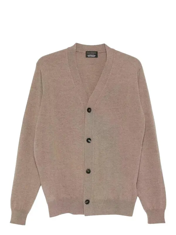 DELL'OGLIO Buttoned V-neck Cardigan - Neutrals