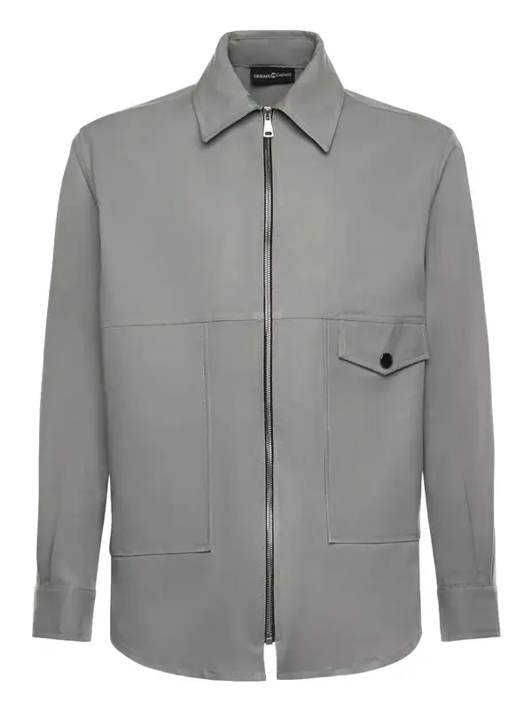 GIULIANO GALIANO Zip-up Shirt - Grey