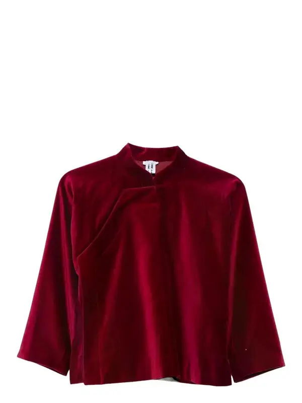 Comme Des Garçons Stand Collar Three-quarter Sleeve Blouse - Red