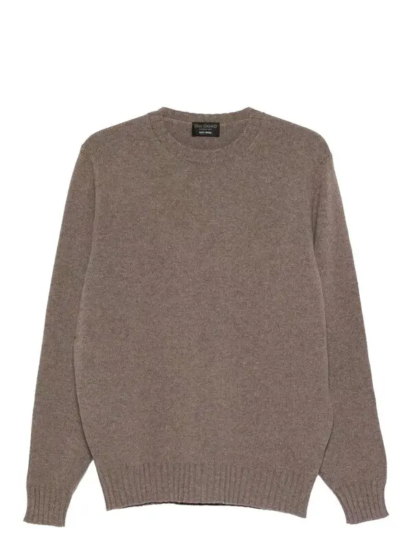 DELL'OGLIO Long-sleeve Crew Neck Sweater - Brown