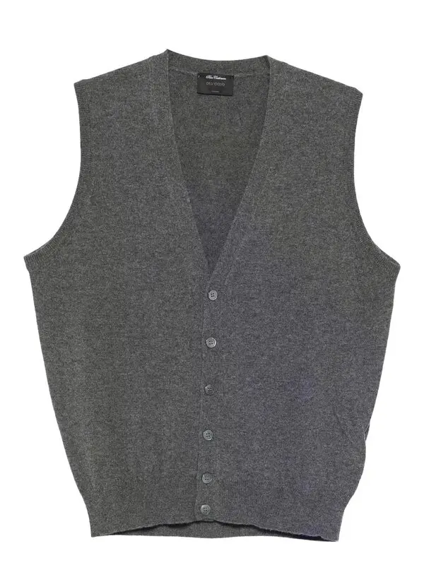 DELL'OGLIO Buttoned Sleeveless Cardigan - Grey