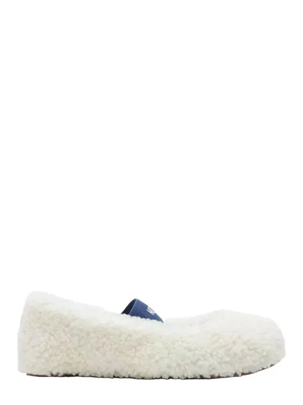 Moon Boot Shearling Ballet Flats - White