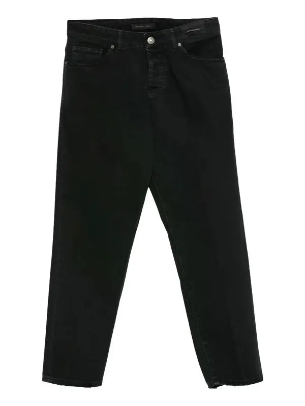 MICHAEL COAL Tapered-leg Cotton Jeans - Black