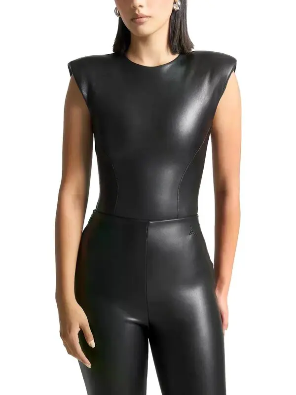 Manière De Voir Wide-shoulder Bodysuit - Black