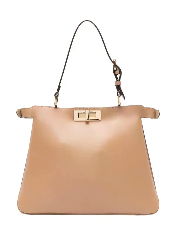 Fendi Turnlock Handle Tote - Brown