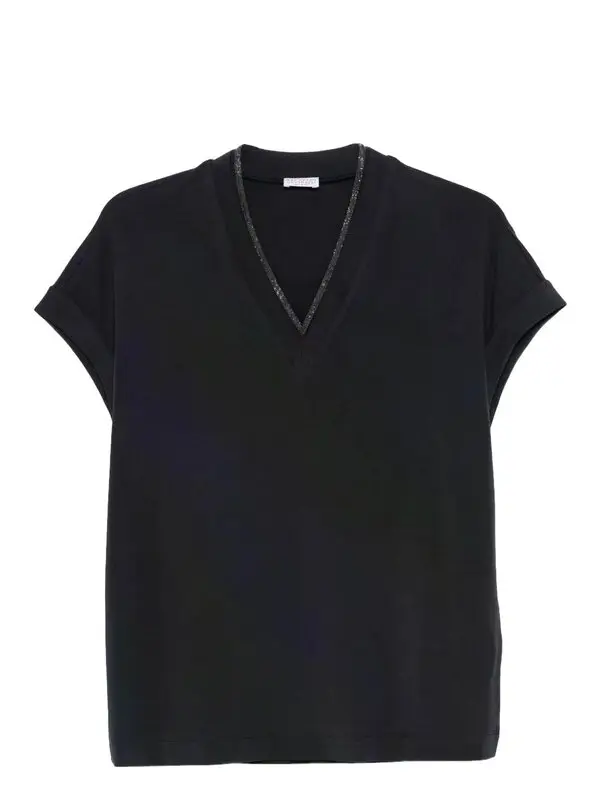 Brunello Cucinelli V-neck T-shirt - Blue