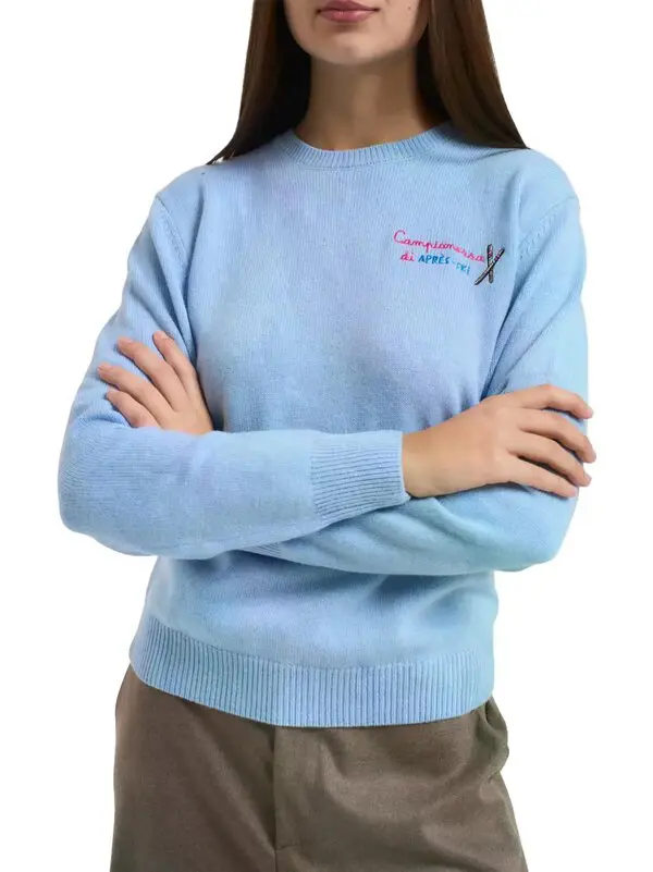 MC2 SAINT BARTH Embroidered Crewneck Sweater - Blue