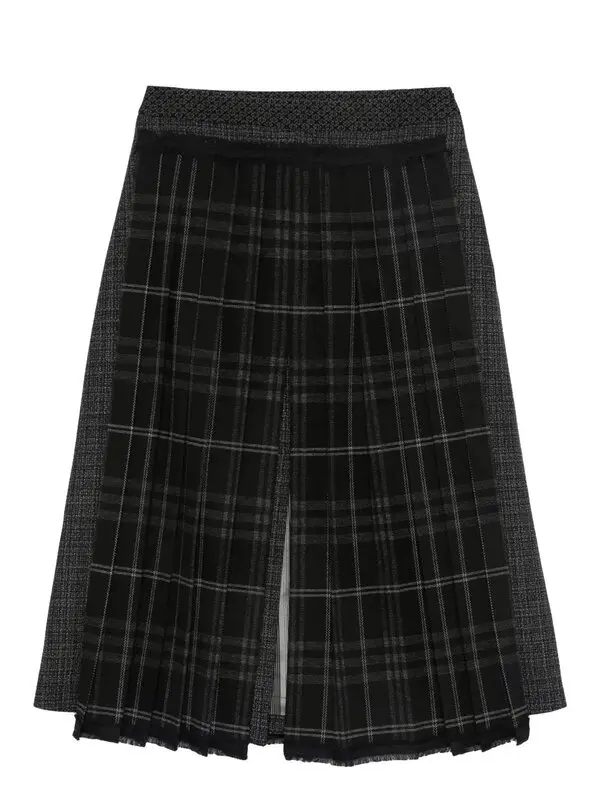 Antonio Marras Tartan Pleated Midi Skirt - Black