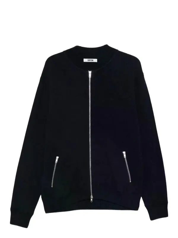 GRIFONI Zip-pocket Cardigan - Blue