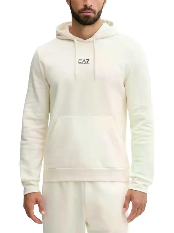 Emporio Armani Logo Hoodie - Neutrals