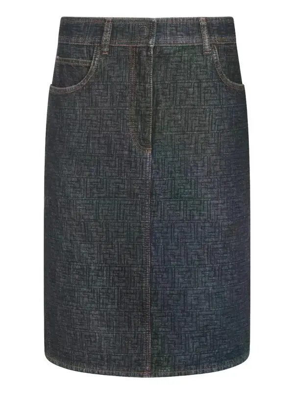 Fendi Five-pocket Denim Skirt - Blue