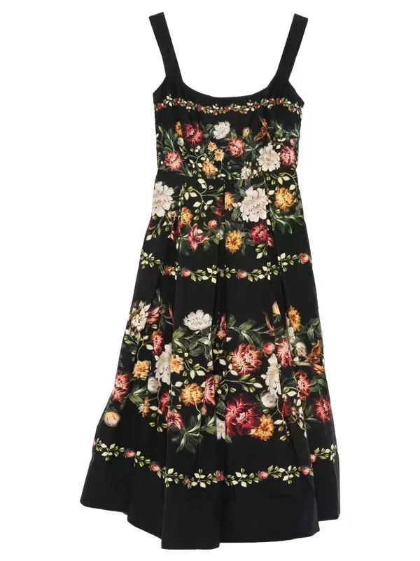 Agua Bendita Alcaparra Paramo Strappy Floral Dress - Black