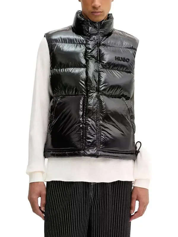Hugo Padded Funnel-neck Gilet - Black