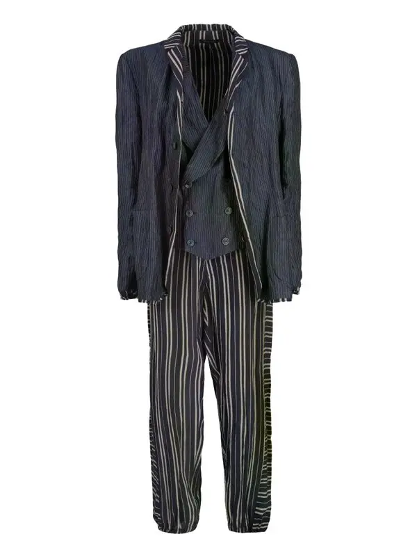Giorgio Armani Striped-pattern Suit - Blue
