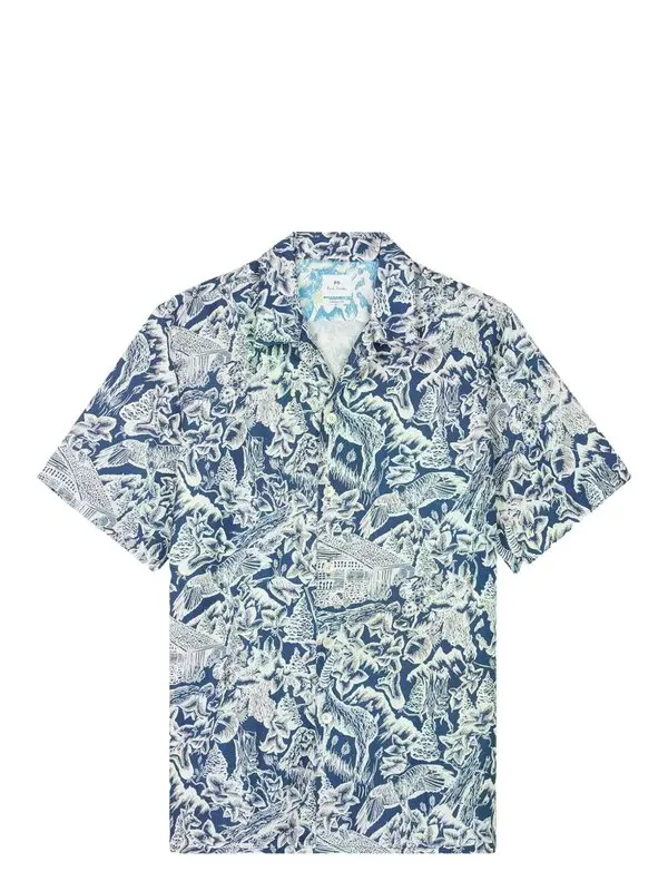 Paul Smith Revere-collar Chalet-print Shirt - Blue