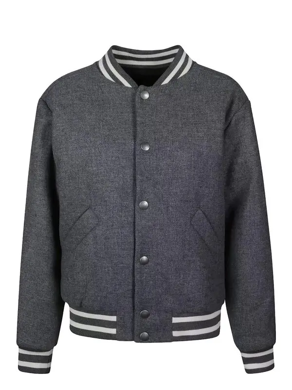A.p.c. Alizee Striped-trim Bomber Jacket - Grey