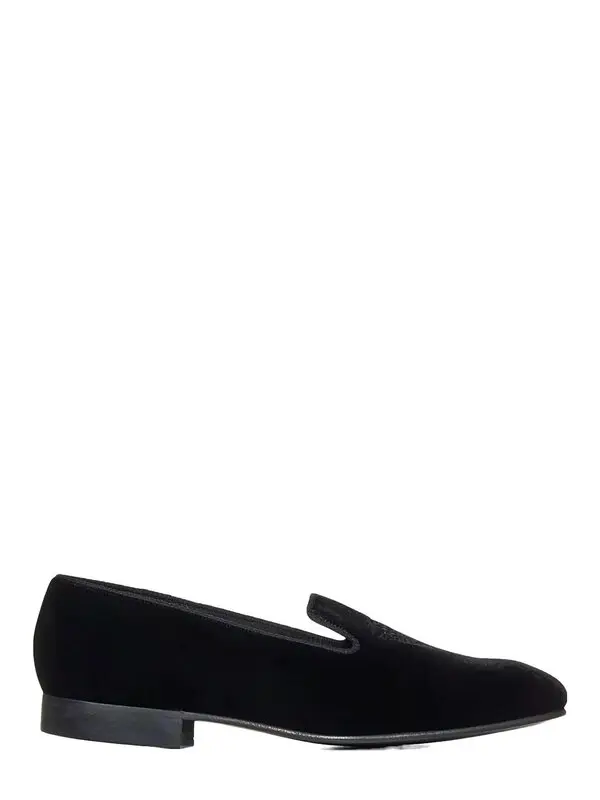 Church's Logo-embroidered Velvet Loafers - Black