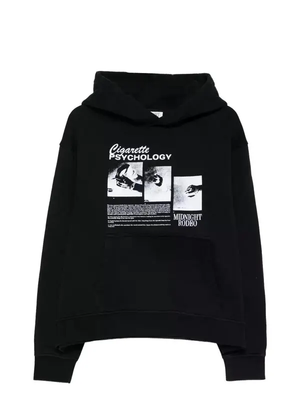 MIDNIGHT RODEO Graphic Print Hoodie - Black