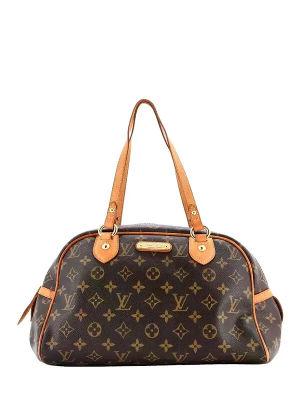 LOUIS VUITTON Montorgueil Handbag Monogram Canvas Pm Satchel - Brown