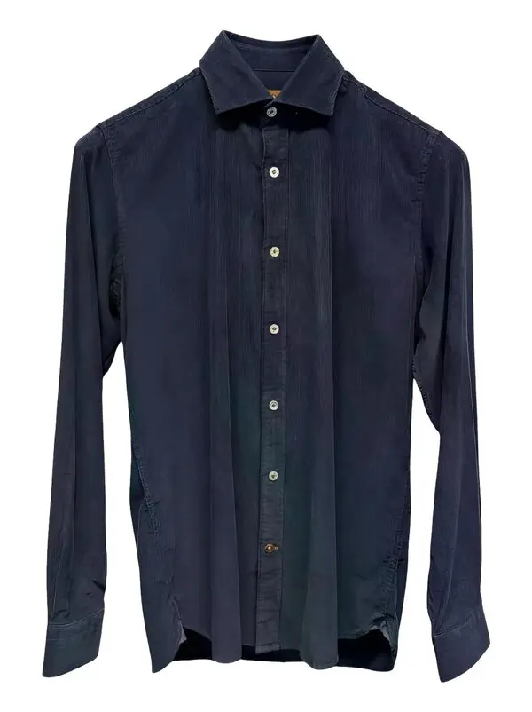 ALLEY DOCKS 963 Buttoned Short-sleeve Shirt - Blue