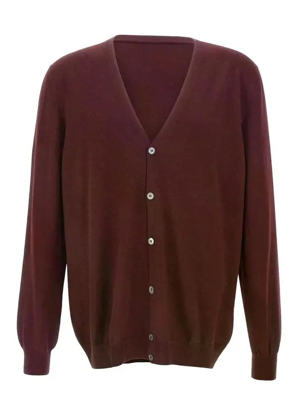 GRAN SASSO V-neck Button-up Cardigan - Red