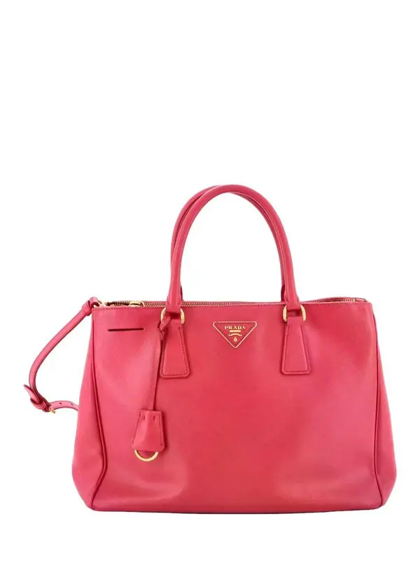 Prada Double Zip Lux Saffiano Leather Medium Tote Bag - Pink
