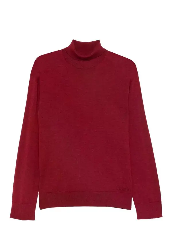 LANEUS Roll-neck Logo Sweater - Red
