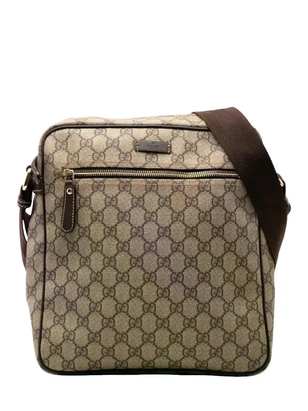 Gucci Gg Supreme Crossbody Bag - Brown