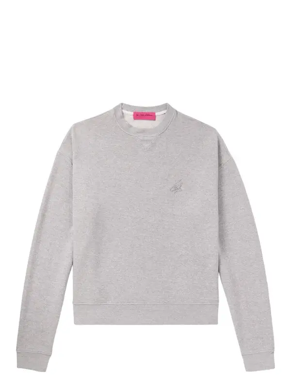 THE ELDER STATESMAN Cotton And Cashmere-blend Sweater - Gray
