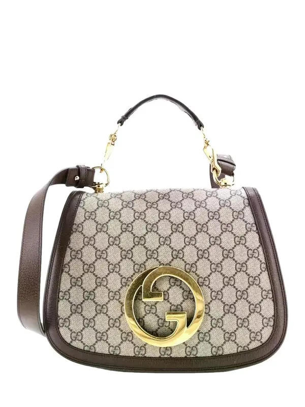 Gucci Blondie Gg Coated Canvas Medium Satchel - Brown