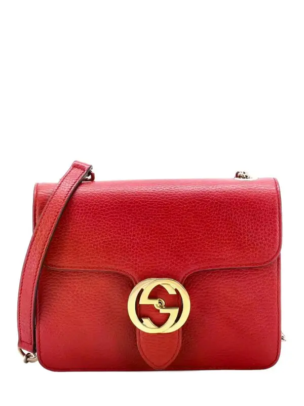 Gucci Interlocking Leather Shoulder Bag - Red