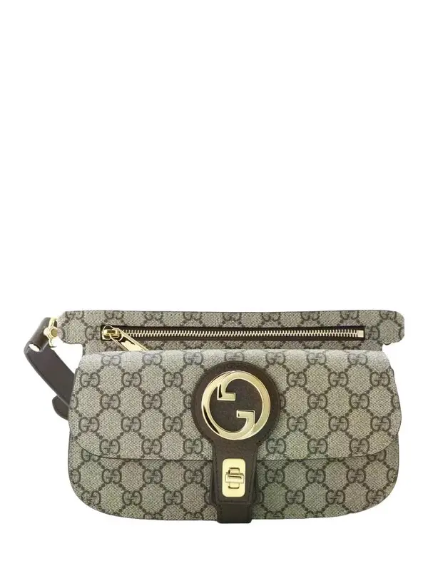 Gucci Blondie Flap Pocket Gg Coated Canvas Belt Bag - Brown