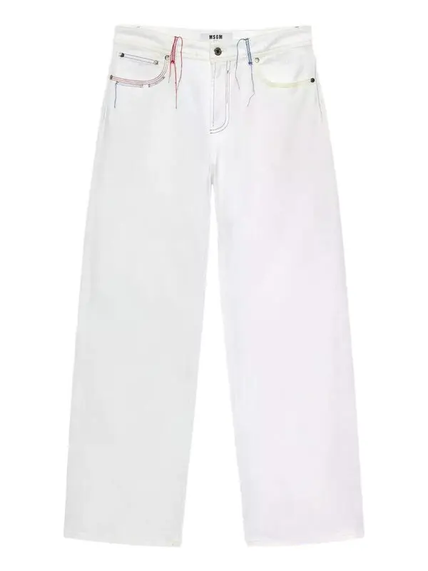 MSGM Wide-leg Jeans - White
