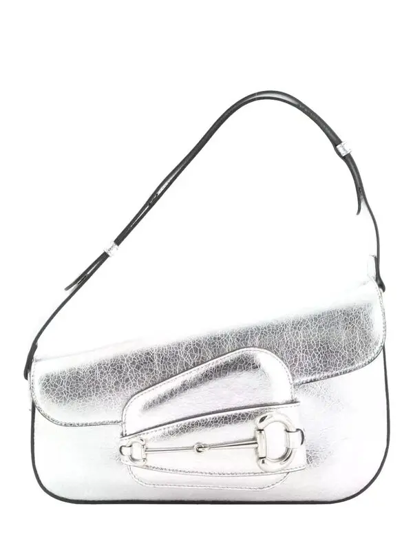 Gucci Horsebit 1955 Asymmetric Small Shoulder Bag - Silver