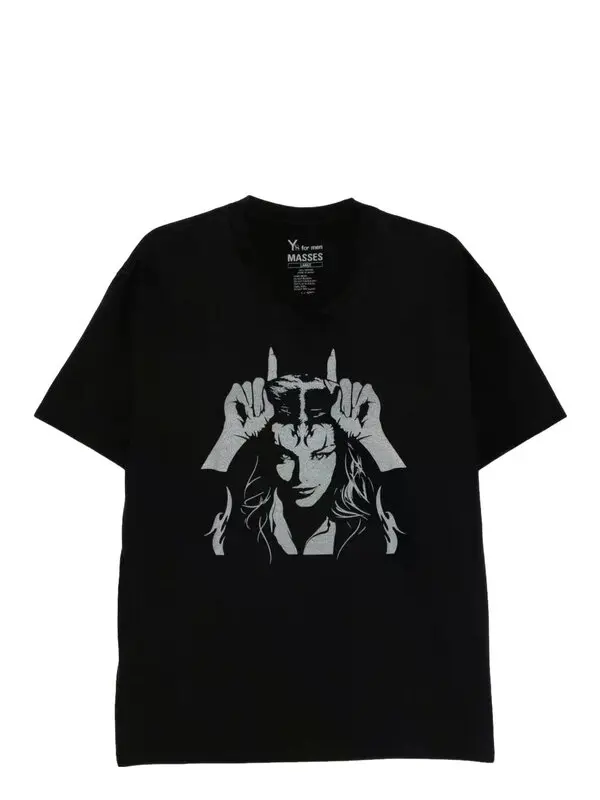 Y’s For × Masses Printed T-shirt - Black